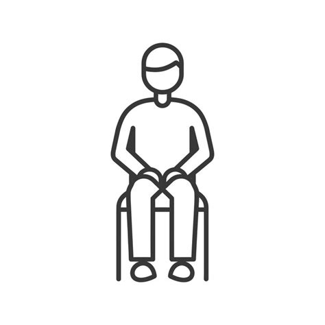 Man Sitting In The Chair In Minimalist Line Art Icon Logo Symbol