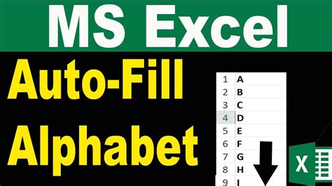 How To Drag And Auto Fill A To Z Sequentially In Excel Xl Maza Youtube