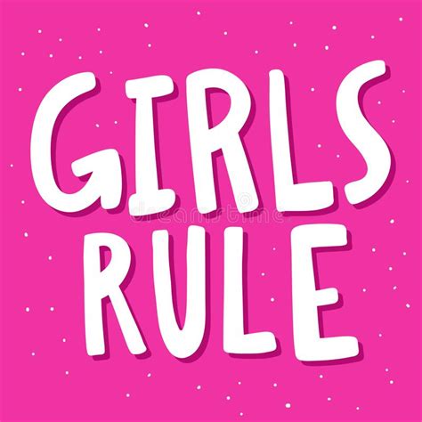 Girls Rule Vector Hand Drawn Illustration Sticker With Cartoon Lettering Good As A Sticker