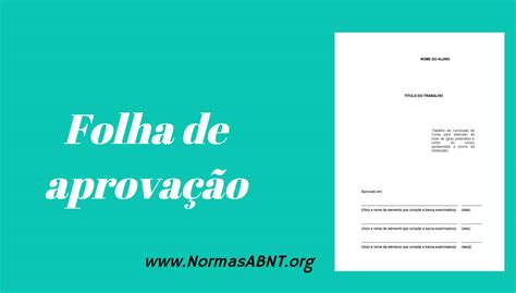 Folha de aprovação TCC como fazer e onde inserir