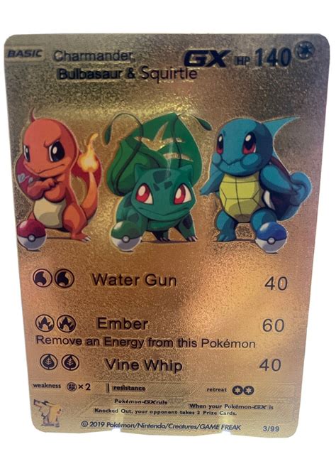 Charmander Bulbasaur Squirtle GX Gold Foil Pokemon Card Values MAVIN