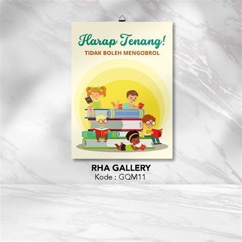 Jual RHA GALLERY Hiasan Dinding Peraturan Perpustakaan Quotes Edukasi