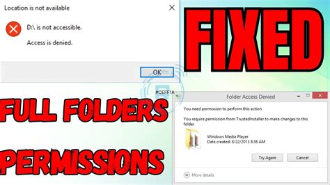 Fix Folder Access Denied Windows 11 How To Get Full Folders