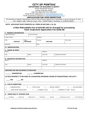 Fillable Online Building Permit Fee Schedule For The City Of Pontiac
