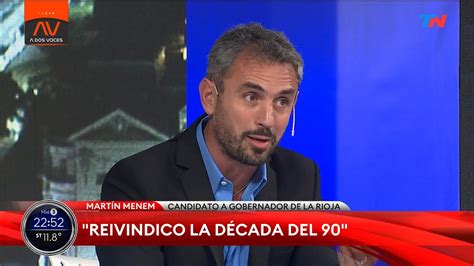 Reivindico la década del 90 Martín Menem candidato a gobernador de