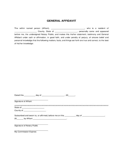 2022 General Affidavit Fillable Printable Pdf And Forms Handypdf 7564