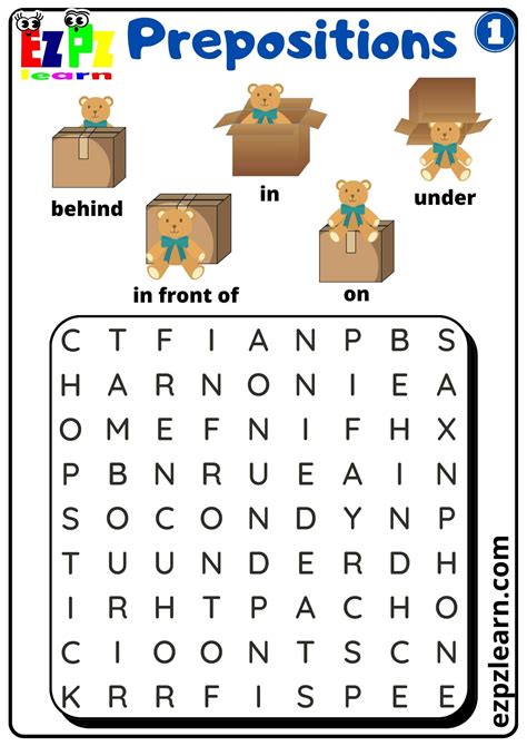 Prepositions Of Place Worksheets