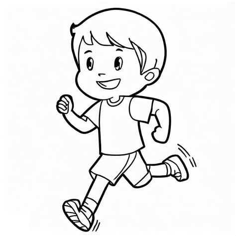 Desenhos De Menino Correndo Para Colorir E Imprimir