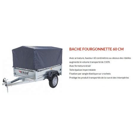 BACHE FOURGONNETTE 60 CM DAXARA 158 Atlantique Remorques Franc