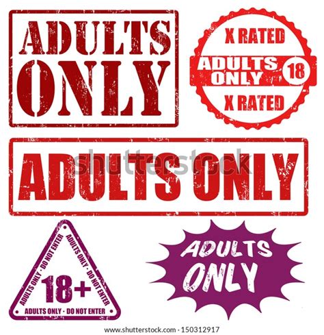 Set Grunge Rubber Stamps Text Adults Stock Vector Royalty Free