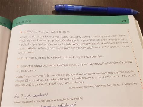 Wypisz Z Tekstu Czasowniki Dokonane Brainly Pl