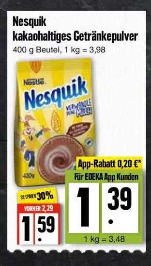 Nesquik Kakaohaltiges Getränkepulver Angebot bei EDEKA 1Prospekte de