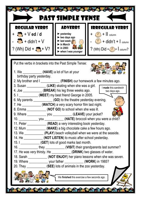 Simple Past Tense Worksheets