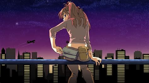 X Resolution Female Anime Character Sitting On Railings Hd