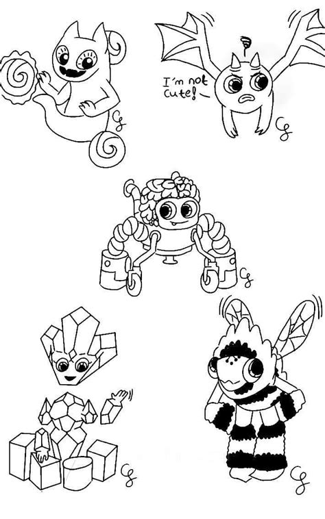 Dibujos De Mis Monstruos Cantantes Chibi Para Colorear Para Colorear