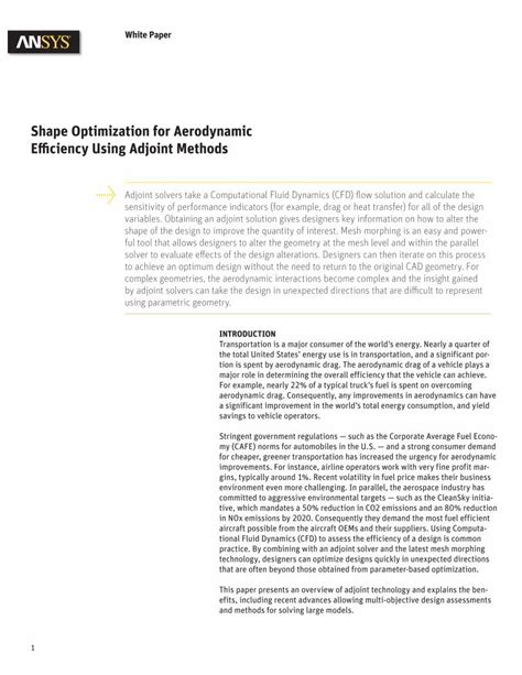 pdf shape optimization for aerodynamic efficiency using · shape optimization for