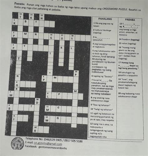 Panuto Punan Ang Mga Kahon Sa Ibaba Ng Mga Letra Upang Mabuo Ang