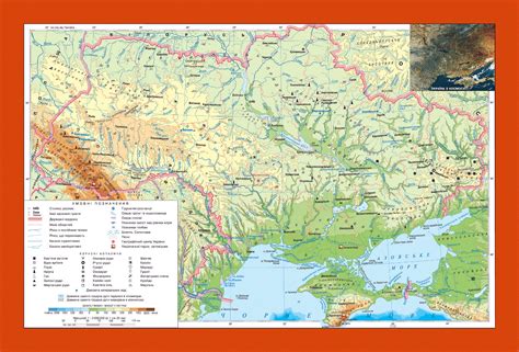 Physical Map Of Ukraine In Ukrainian Maps Of The Ukraine Maps Of