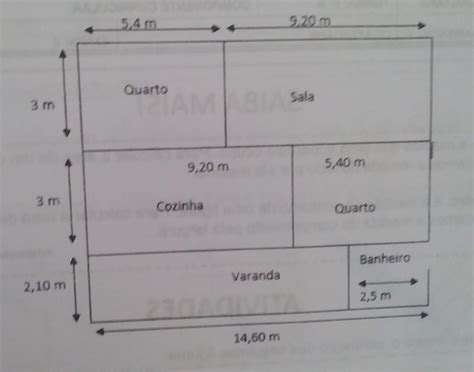 Observe as medidas de cada parte da casa escreva a área e o perímetro