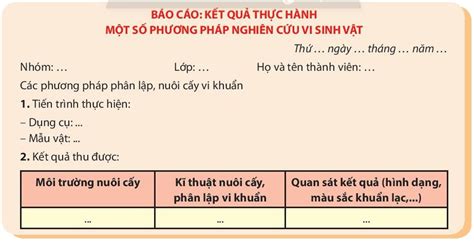 Sinh học 10 Chân trời sáng tạo Bài 23 Thực hành Một số phương pháp