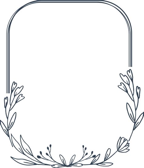 Minimalist Floral Frame With Hand Drawn Leaf And Shape Simple Floral