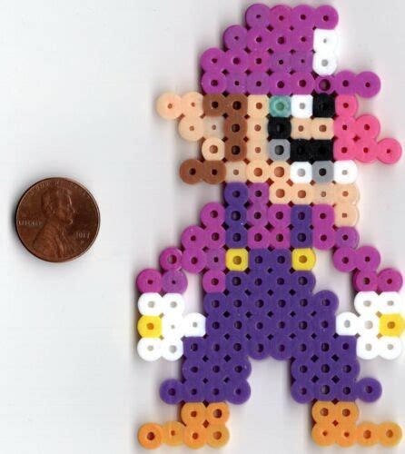 Waluigi Super Mario Bros Maker Costume Bead Sprite Perler Pixel Art