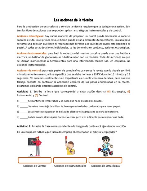 Las acciones de la técnica Las acciones de la tÈcnica Para la