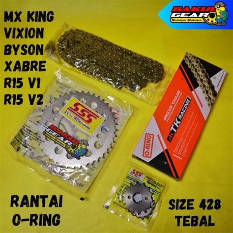 Jual Gear Set SSS Vixion Byson MX King Xabre R15 V1 V2 Rantai TK O Ring