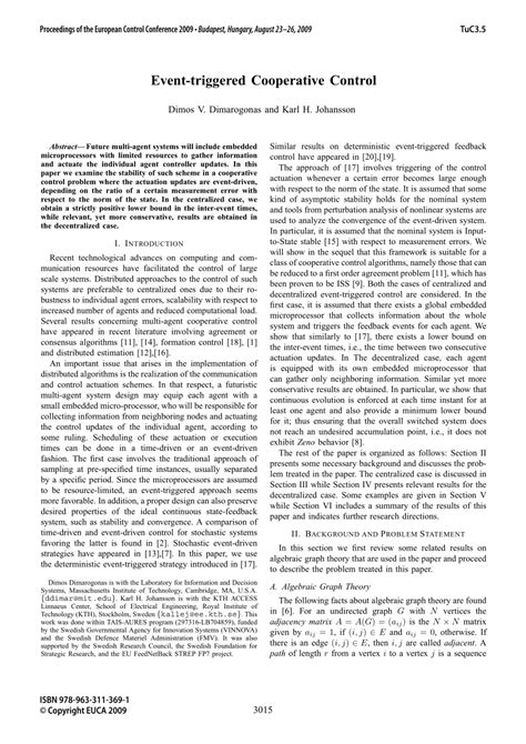 pdf event triggered cooperative control