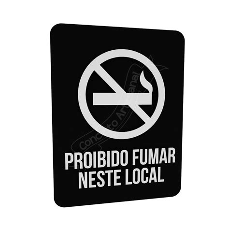 Placa Indicativa Preta Proibido Fumar Neste Local Shopee Brasil