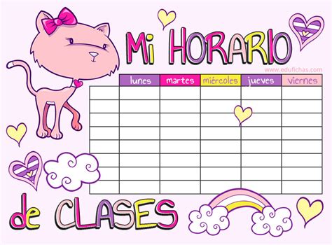 Horarios Para Imprimir Plantillas De Horario De Clases GRATIS 21 22