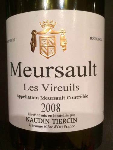 Naudin Tiercin Les Vireuils Meursault Vivino Australia