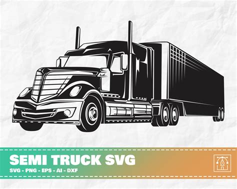 Semi Truck Svg Truck Clipart Wheeler Svg Wheeler Svg Etsy Canada