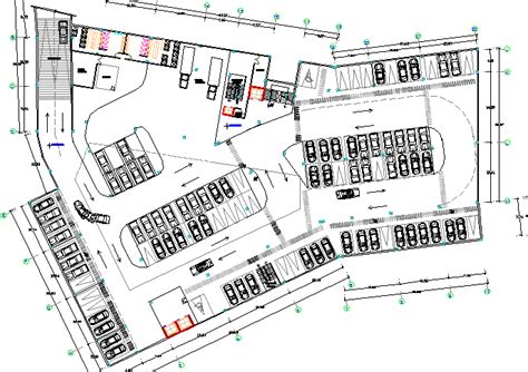 Basement Floor Car Parking Lot Of Business Center Dwg File Cadbull