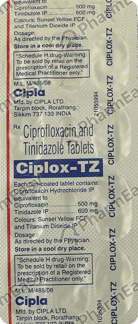 Ciplox Tz Strip Of 10 Tablets Uses Side Effects Price Dosage