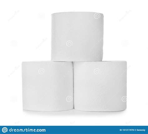 Rolls Del Papel Higi Nico En El Fondo Blanco Foto De Archivo Imagen