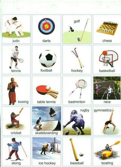 List Of Sports Useful Names Of Sports And Games In English Artofit