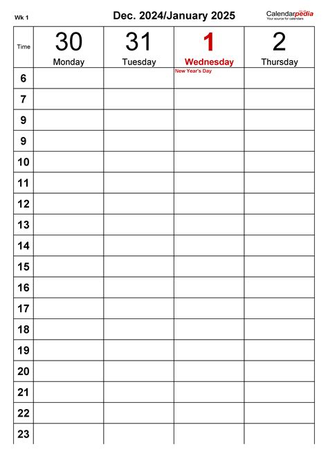 Weekly Calendar 2025 UK Free Printable Templates For Excel