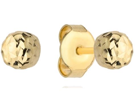 Złote Kolczyki 585 Diamentowane Kulki Lekkie 8Mm Lovrin Moda Sklep