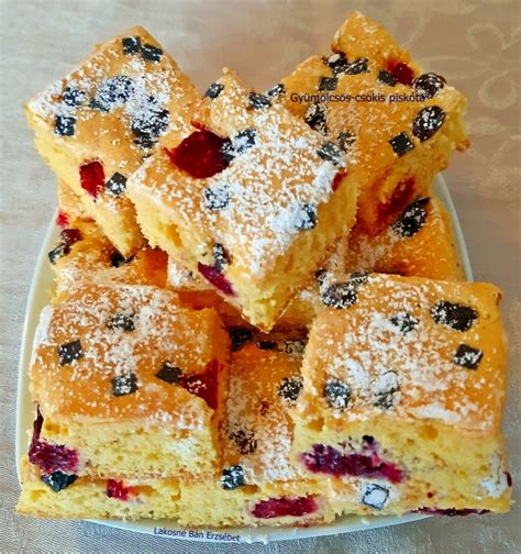 Gyümölcsös csokis piskóta recept Lakos Istvanne konyhájából