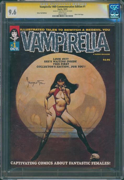 Vampirella Commemorative Ed Silver Foil Cgc Ss Signed Frank
