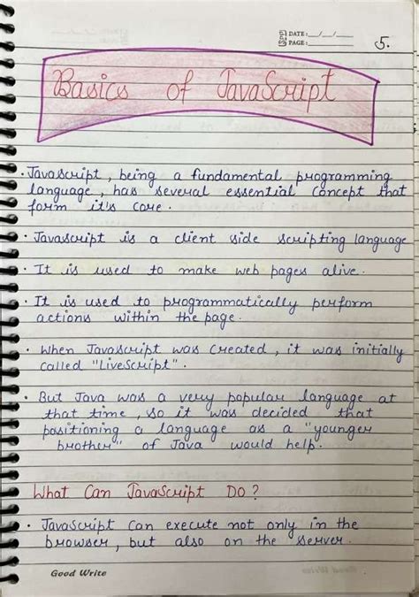 javascript handwritten notes topperworld