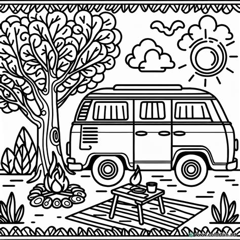 Coloriage D Aventure En Camping Car T L Charger Ou Imprimer