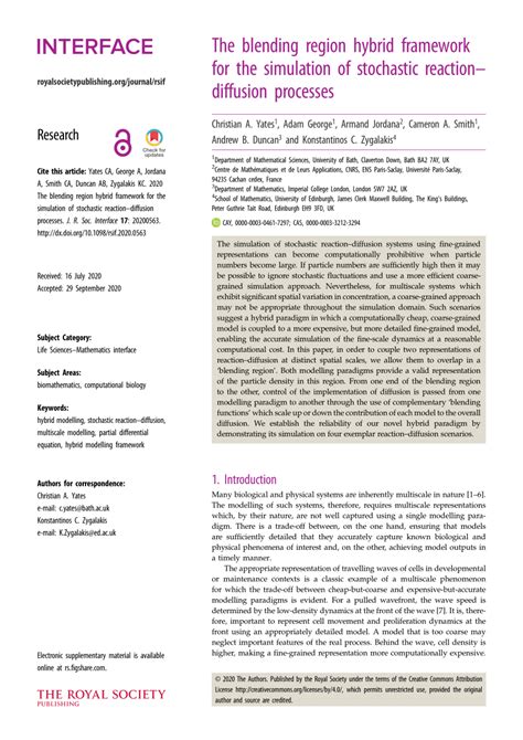 pdf the blending region hybrid framework for the simulation of stochastic reaction diffusion