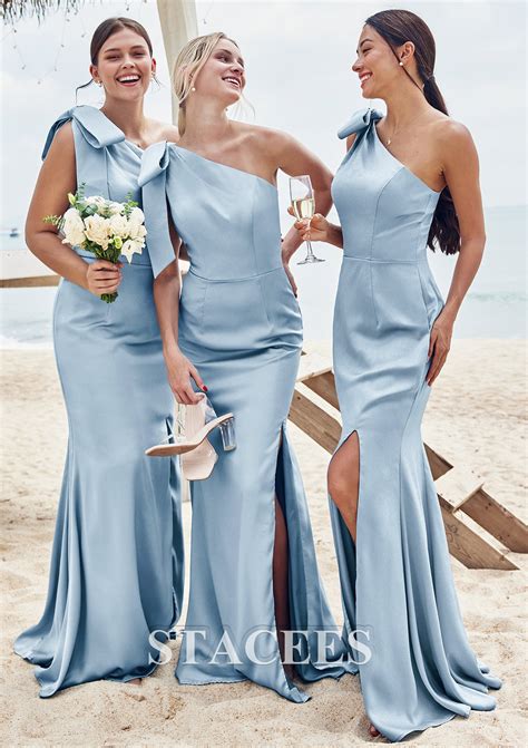 Trumpet Mermaid One Shoulder Sleeveless Floor Length Stretch Satin
