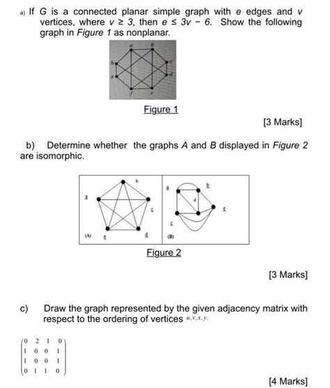 solved a if g is a connected planar simple graph with e