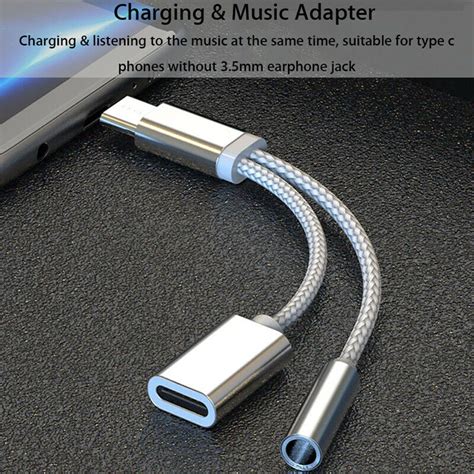 2 in1 USB C Typ C Adapter Ladekabel Ladegerät 3 5 mm AUX Klinke