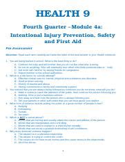HEALTH 9 Q4 1 Docx HEALTH 9 Fourth Quarter Module 4a Intentional