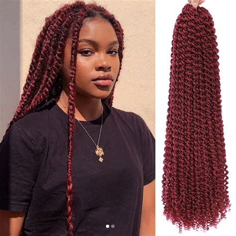 Passion Twist Hair Burgundy Red 24 Inch 8 Packs Passion Twist Crochet