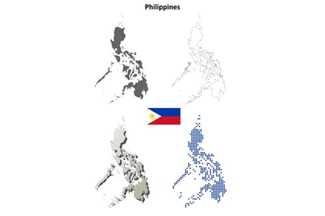 Philippines Outline Map Set 320077 Illustrations Design Bundles
